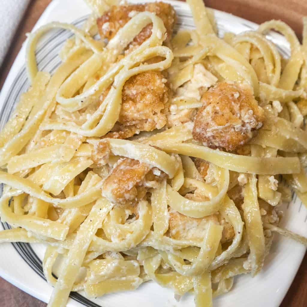 Crispy Chicken Fettuccine Alfredo (Easy) - Tamara Ray