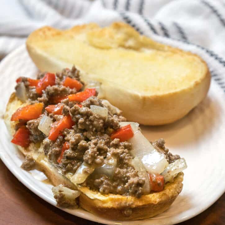 Ground Beef Philly Cheesesteak (Skillet) - Tamara Ray